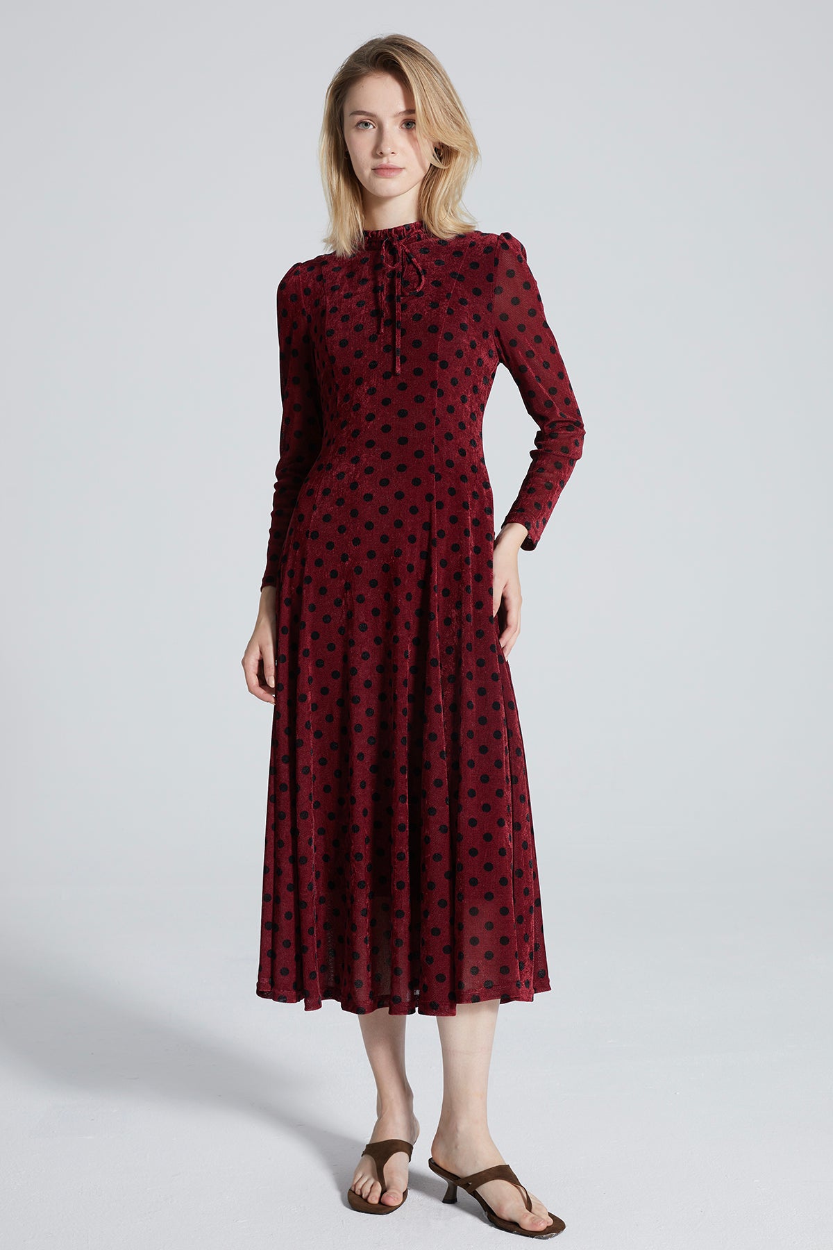 Demmie Retro Polka Dot Elegant Dress – ROSELABEL